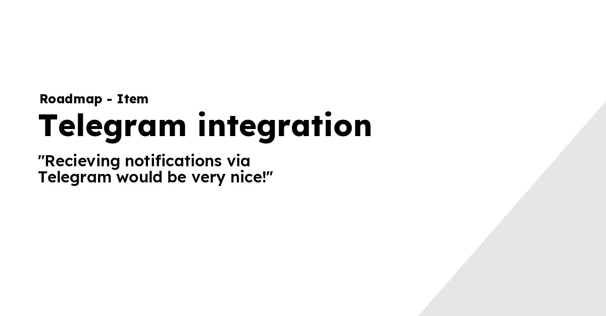 Telegram integration - Spectate Roadmap