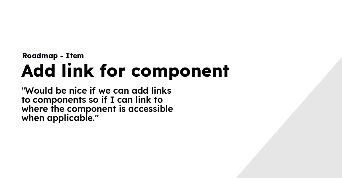 Add link for component - Spectate Roadmap